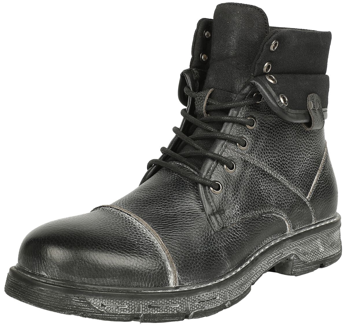 Boots With Used Details And Double Shaft | Black Premium by EMP Botas | EMP