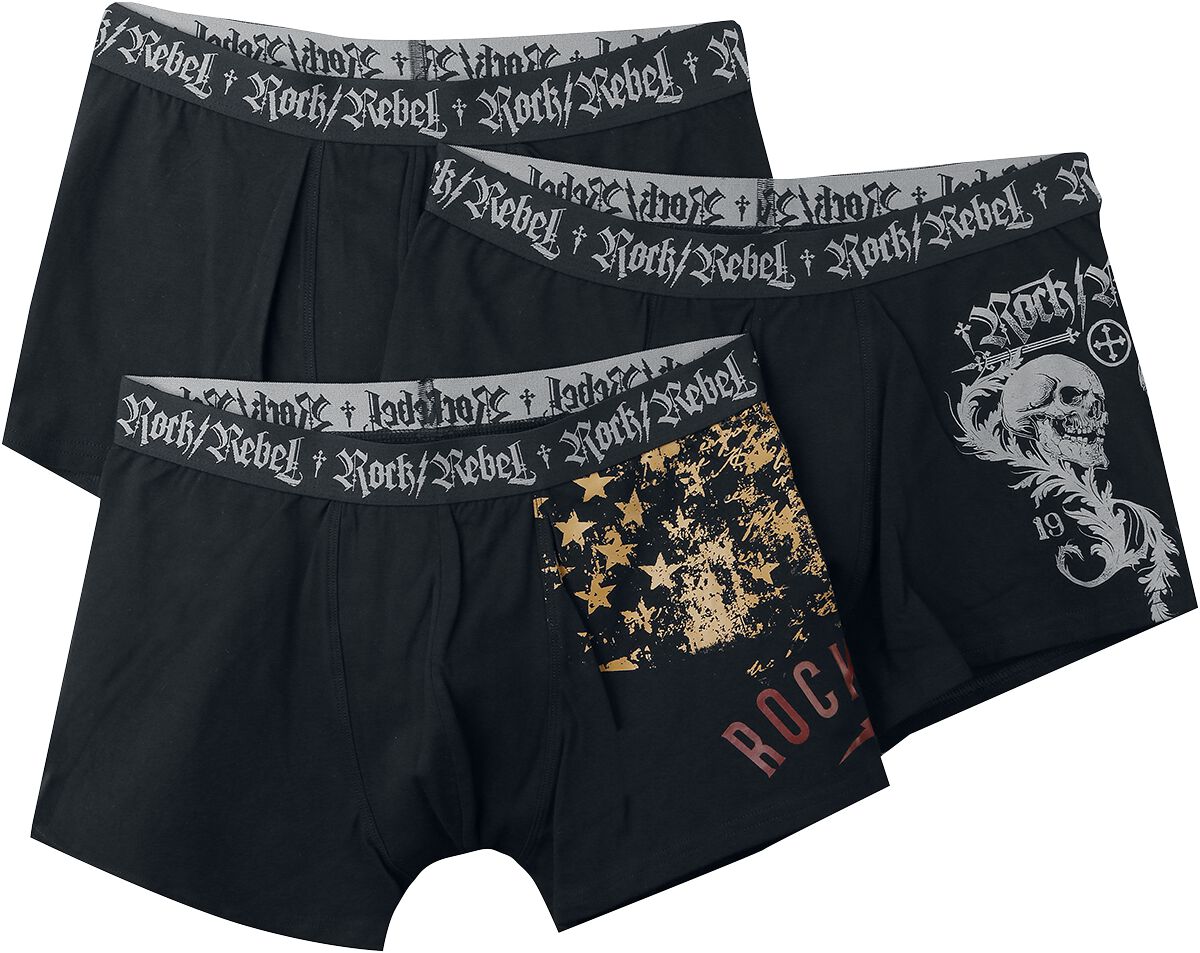 Boxers negros con estampado | Rock Rebel by EMP Boxers | EMP